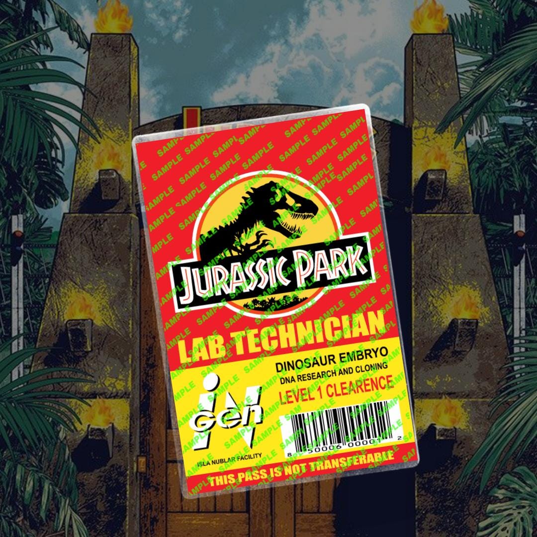 PRINTABLE Jurassic Park ID Badge, Memorabilia Print ,memorial, Cosplay ...
