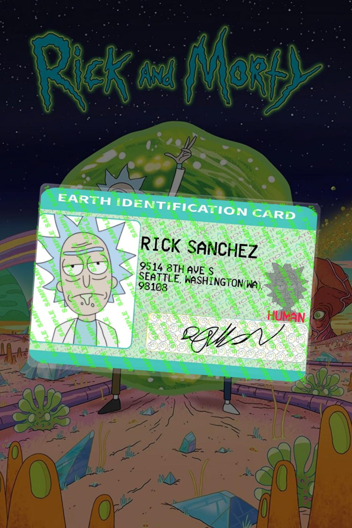 PRINTABLE Rick Sanchez Rick and Morty,memorial, Cosplay, Id Card, Id ...