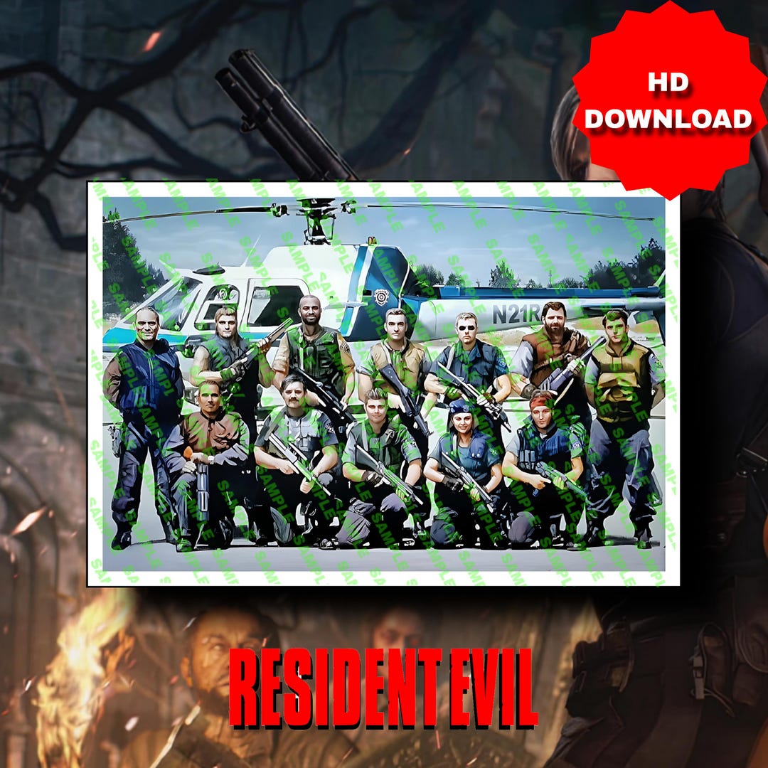 PRINTABLE Resident Evil Stars Team Photo ,memorial, Cosplay, Id Card ...