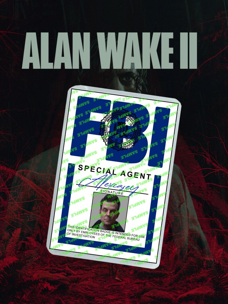 PRINTABLE Alex Casey Alan Wake 2 ,memorial, Cosplay, Id Card, FBI Id ...