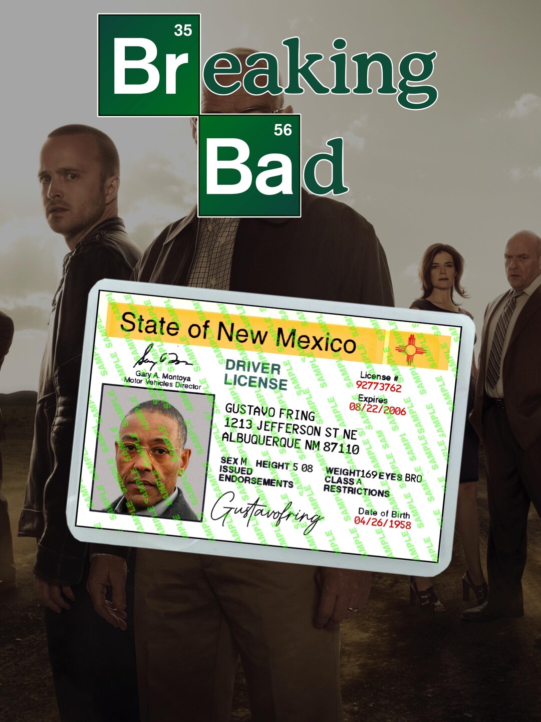 PRINTABLE Gustavo Fring Breaking Bad ,memorial, Cosplay, Id Card, Id ...