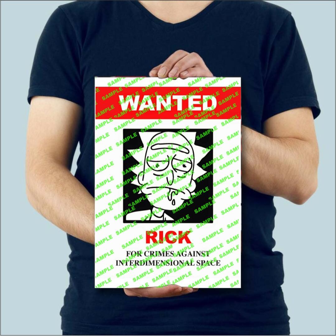 PRINTABLE Rick Sanchez Rick and Morty Wanted Poster Print ,memorial ...