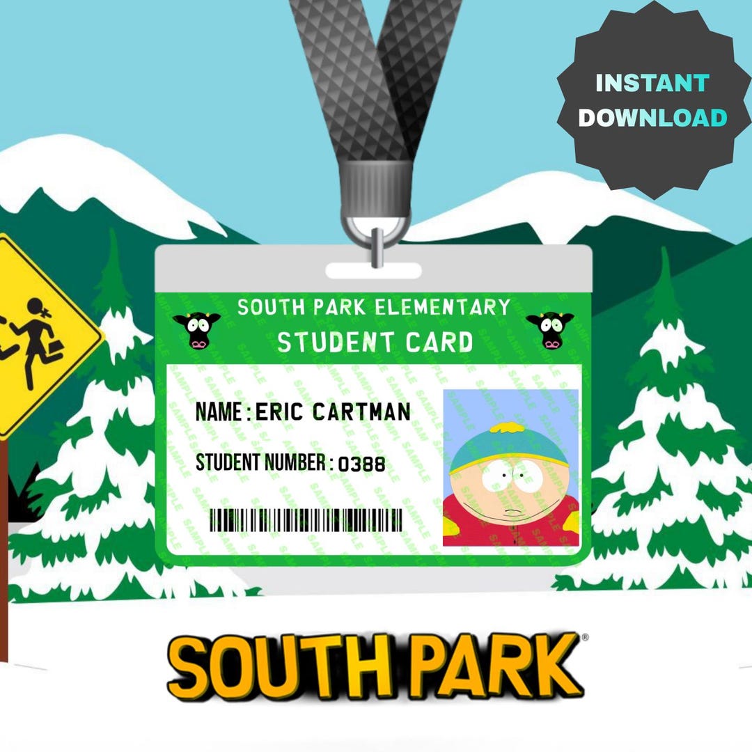 PRINTABLE Eric Cartman South Park,memorial, Cosplay, Id Card, Id Badge ...