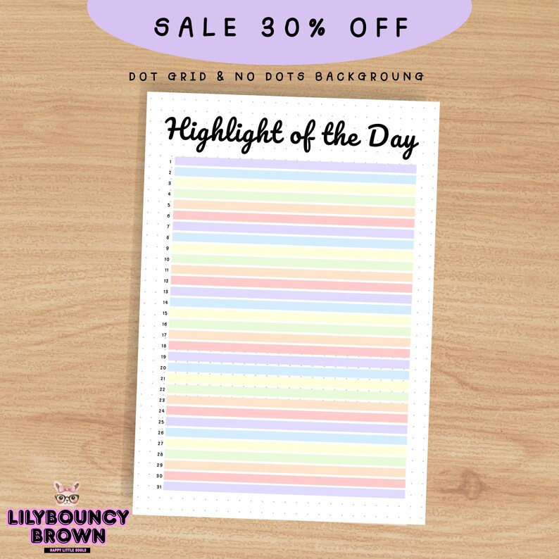 Highlight of the Day Printable - Daily Memory Tracker - Gratitude ...