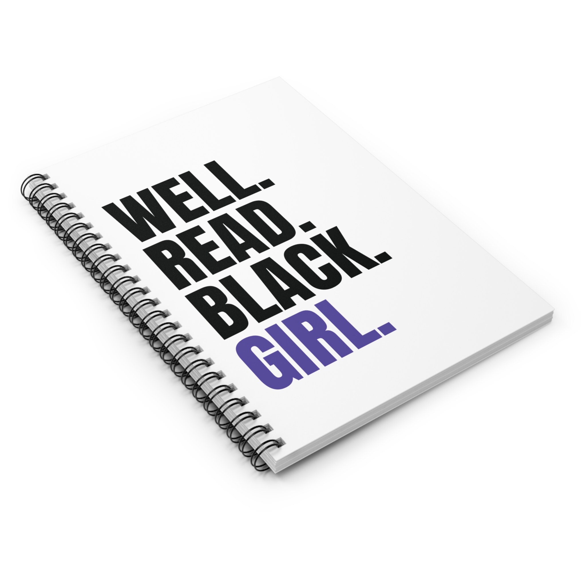 Purple Black Girl Journal Spiral Notebook Ruled Line/valentines Day ...