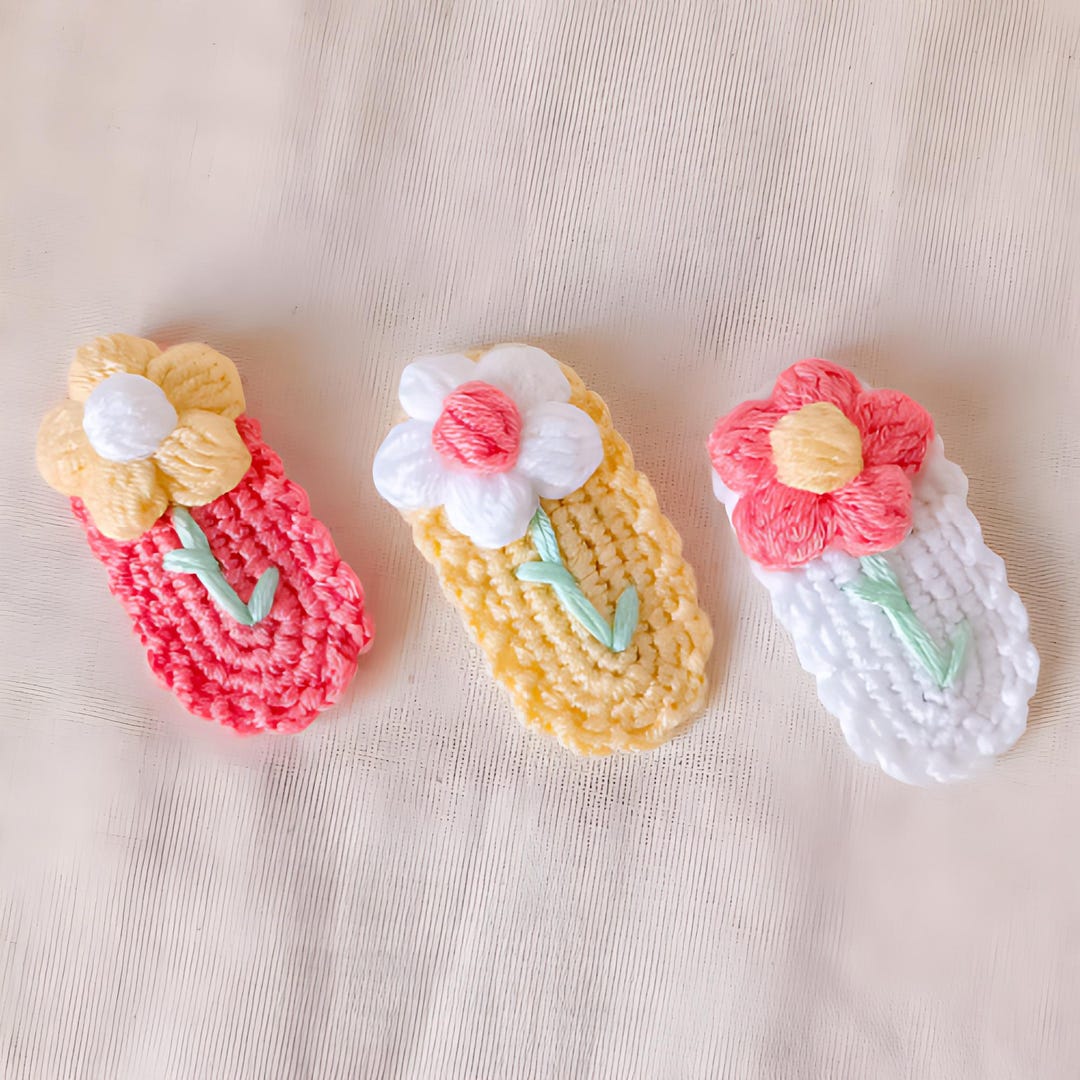 Crochet Flower Hair Clip Pattern: Simple Floral Design (PDF Pattern) - Etsy