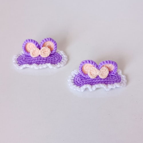 PDF Pattern : Crochet Bunny Ear Hair Pin Pattern | Amigurumi ...