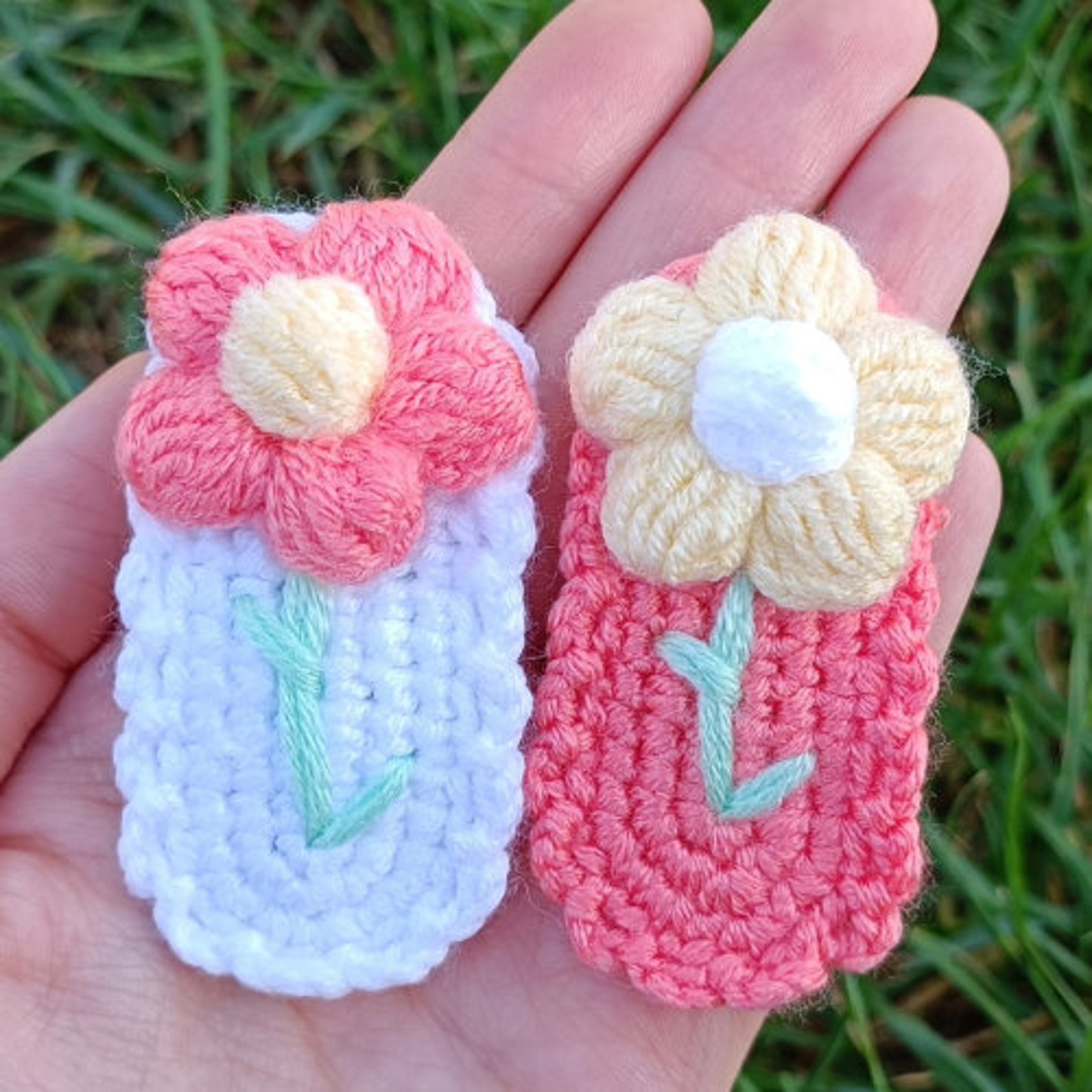 Crochet Flower Hair Clip Pattern: Simple Floral Design (PDF Pattern) - Etsy