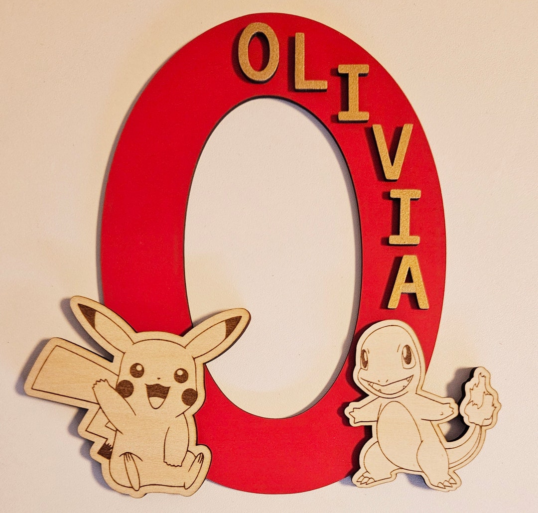 Wooden Letter Door Sign, Personalized First Name Model Pokémon, Pikachu ...