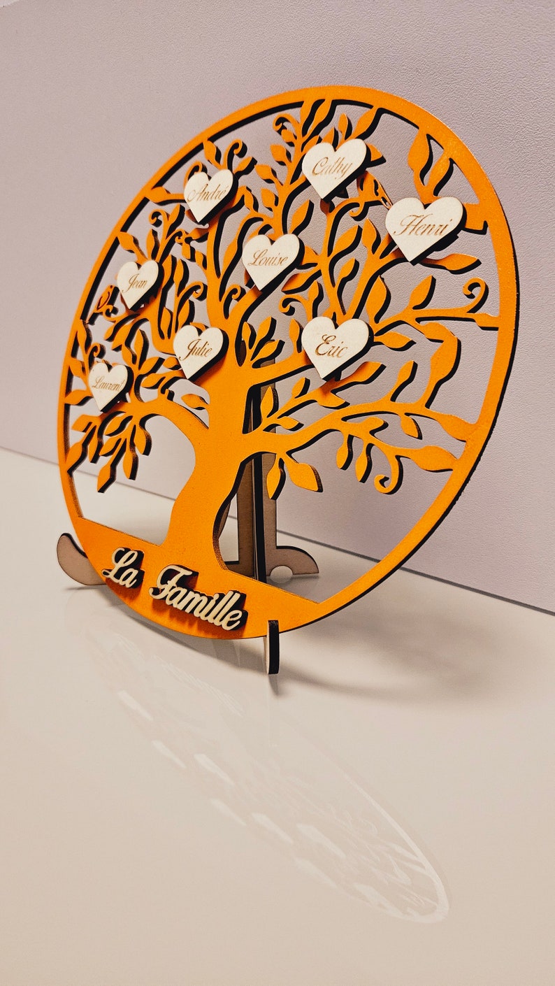 Personalized Family Tree With Names, Varnished Wooden Family Tree. Gift ...