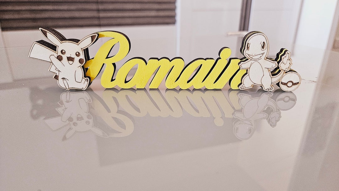 Pokémon-style Door Sign With Personalized Baby Name in Varnished Wood ...