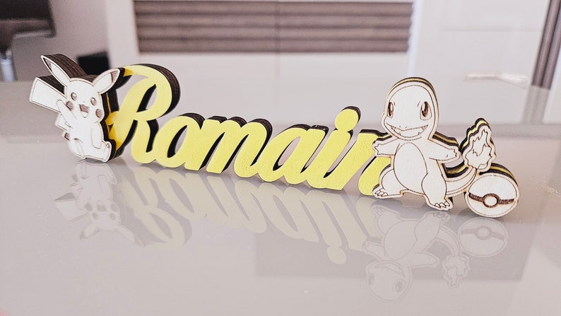 Pokémon Style Door Plaque Personalized Baby Name in Varnished Wood ...