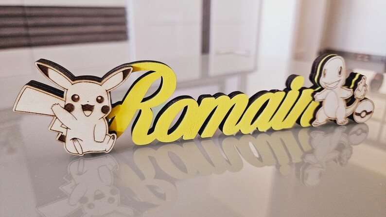 Pokémon Style Door Plaque Personalized Baby Name in Varnished Wood ...