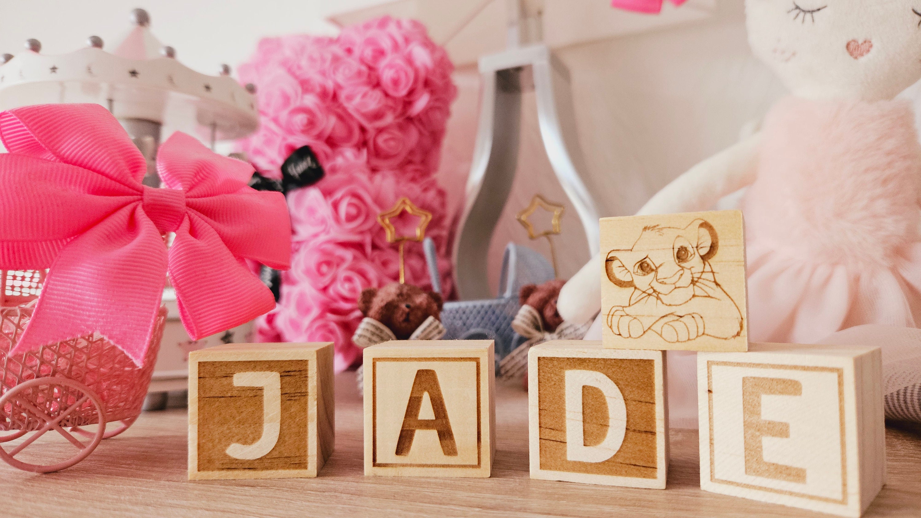 Personalized Baby Wooden Cubes, Name Blocks, Wooden Alphabet Letters ...