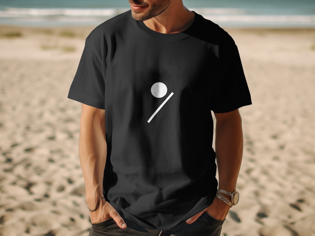 Minimalist Tennis Racket and Ball T-shirt, Simple Sports Design, Black ...