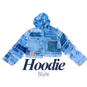 Denim Reworked Jacket Custommade/ Reworked Denim Patchwork / Vintage ...