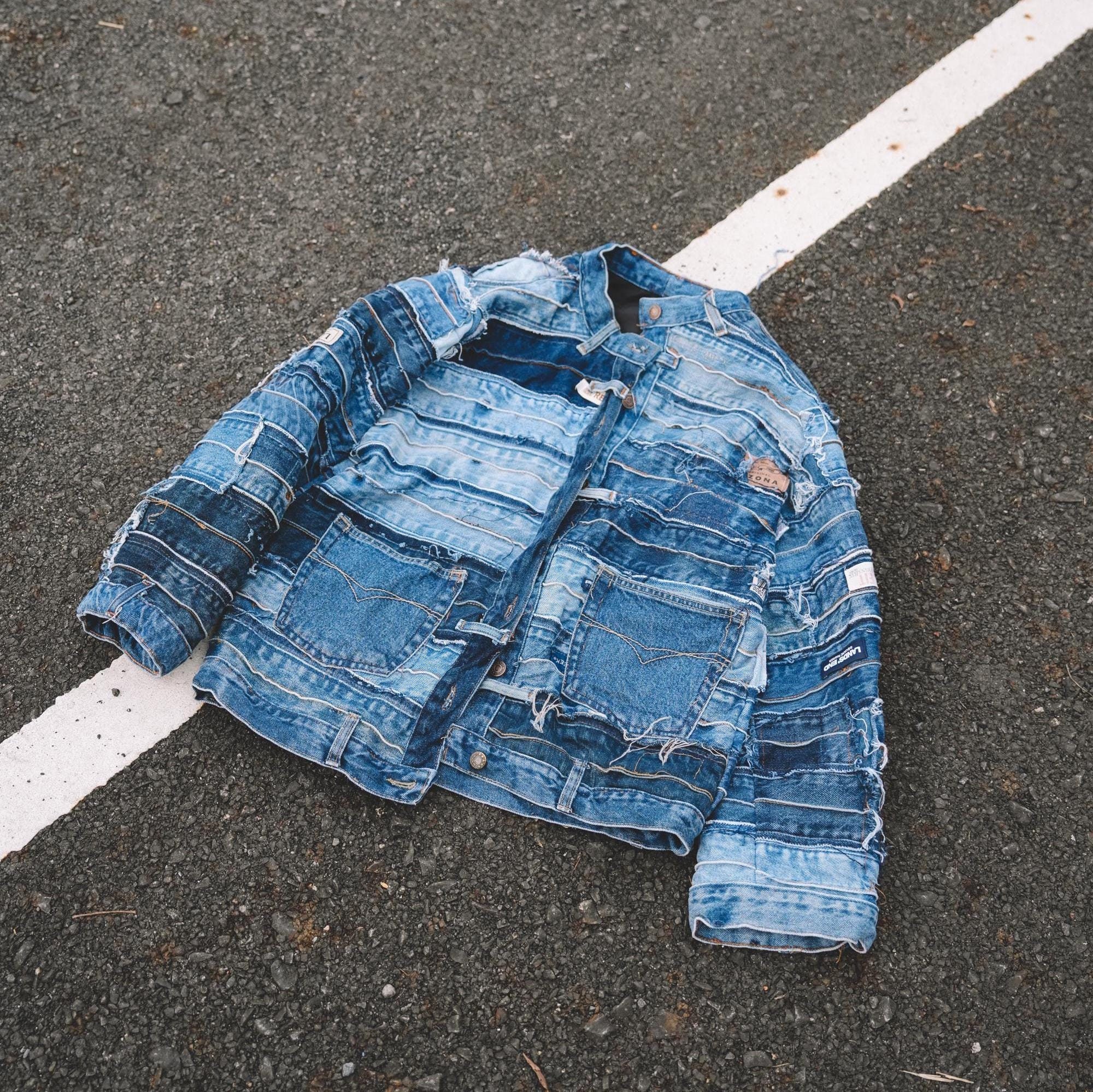 Denim Jacket Reworked / Reworked Denim Patchwork / Vintage Levis Denim ...