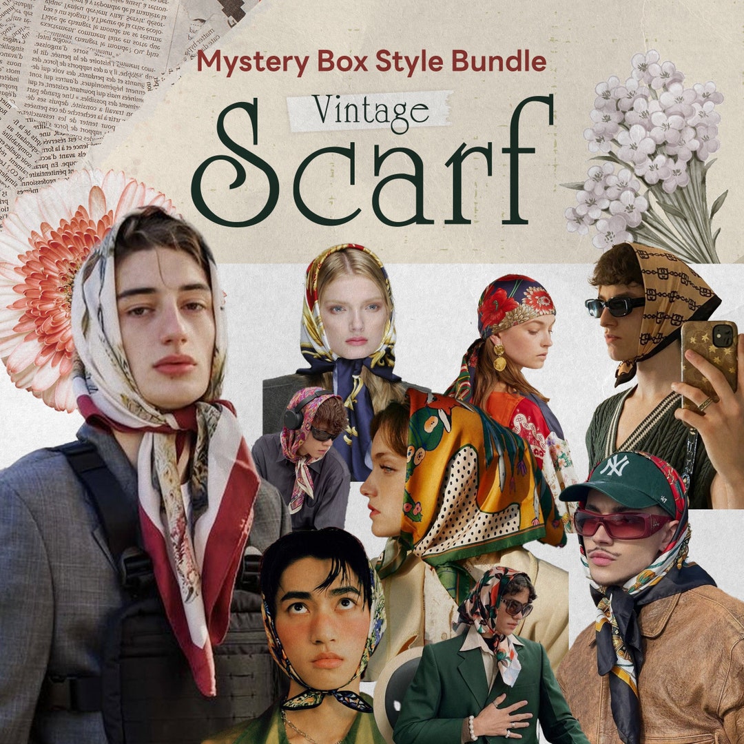 Personalized Scarf Style Bundle, Mystery Box, Vintage Scarves Classic ...