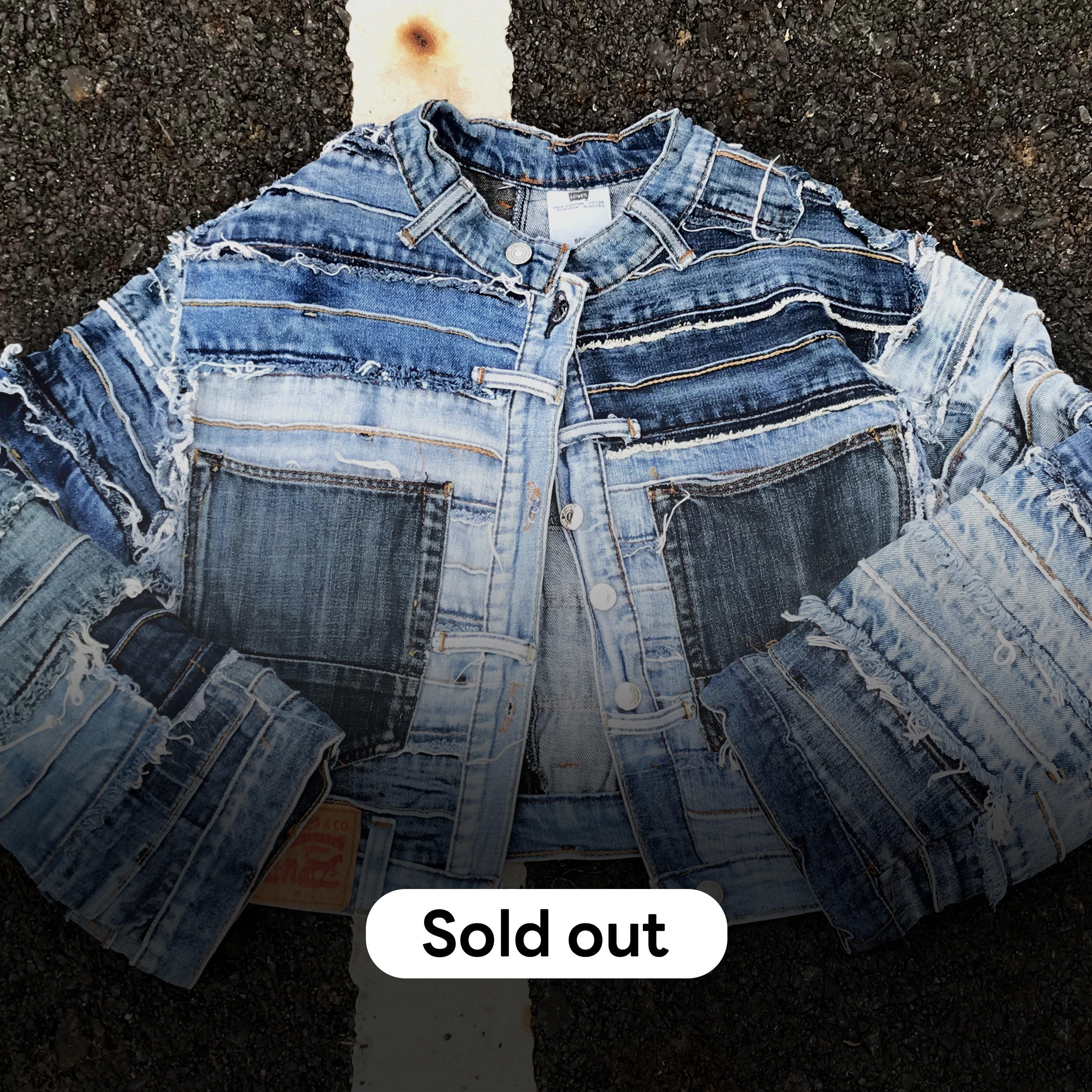 Denim Reworked Jacket Custommade/ Reworked Denim Patchwork / Vintage ...