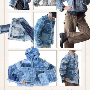 Denim Reworked Jacket Custommade/ Reworked Denim Patchwork / Vintage ...