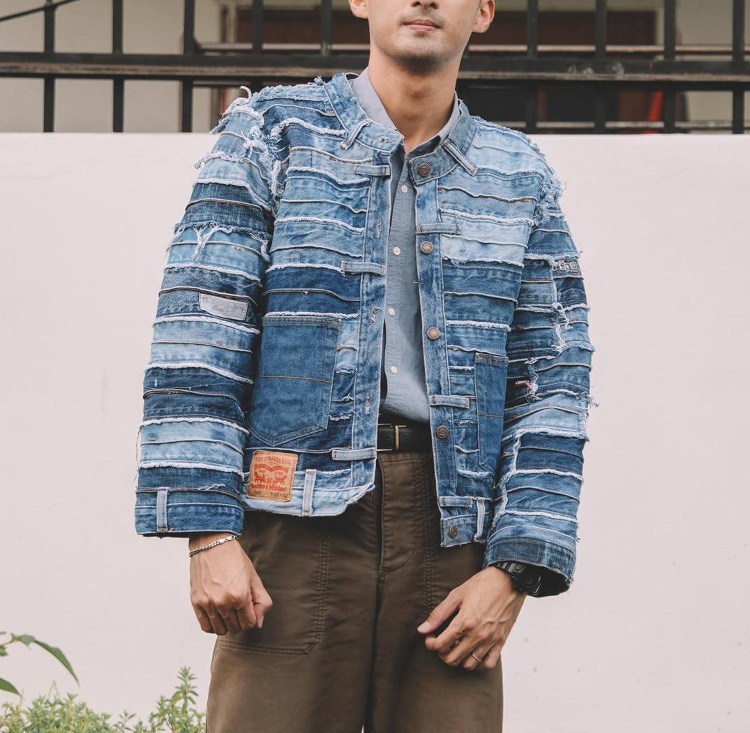 Denim Jacket Reworked / Reworked Denim Patchwork / Vintage Levis Denim ...