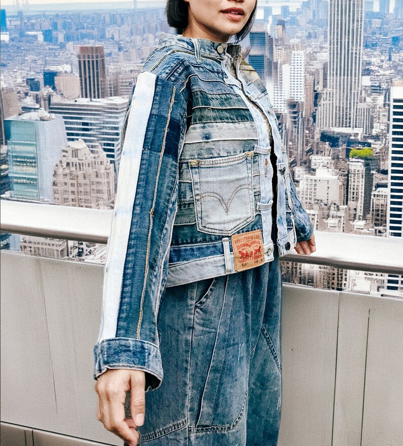 Denim Reworked Jacket Custommade/ Reworked Denim Patchwork / Vintage Levis Denim / HANDMADE High ...