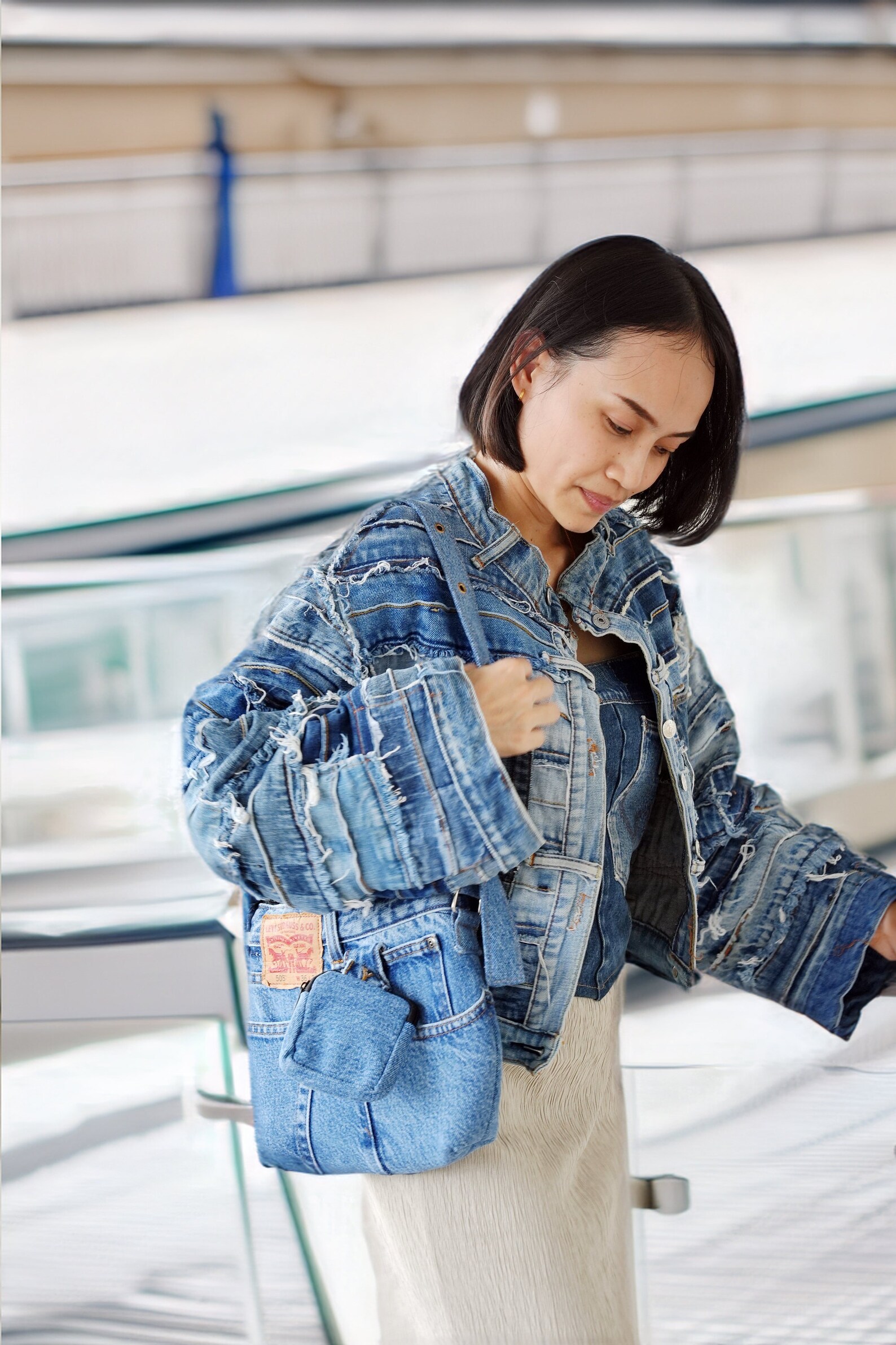 Denim Reworked Jacket Custommade/ Reworked Denim Patchwork / Vintage ...