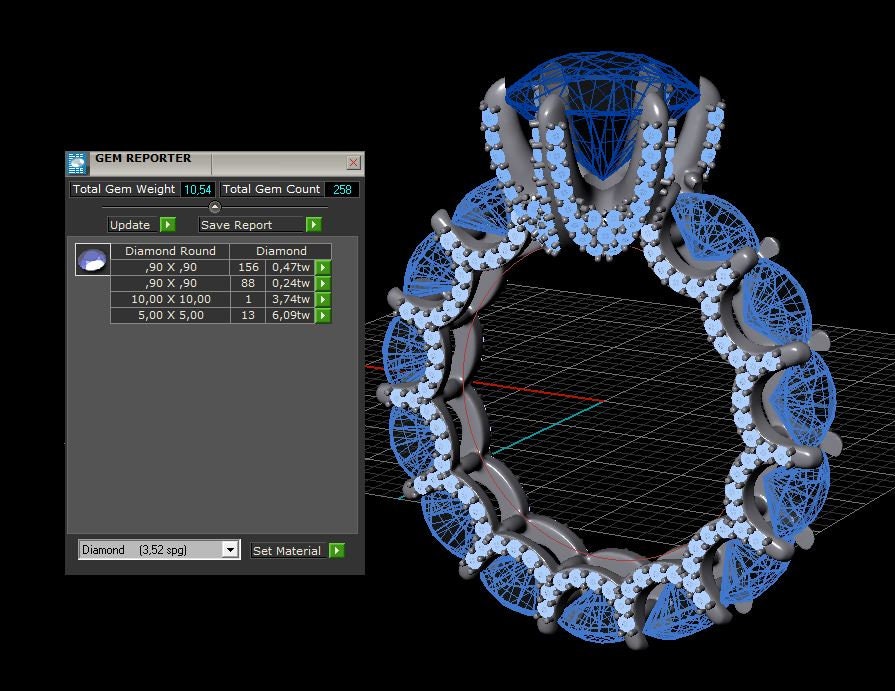 Gemstone Ring 3D Model: Jewelry CAD File (STL) - Etsy
