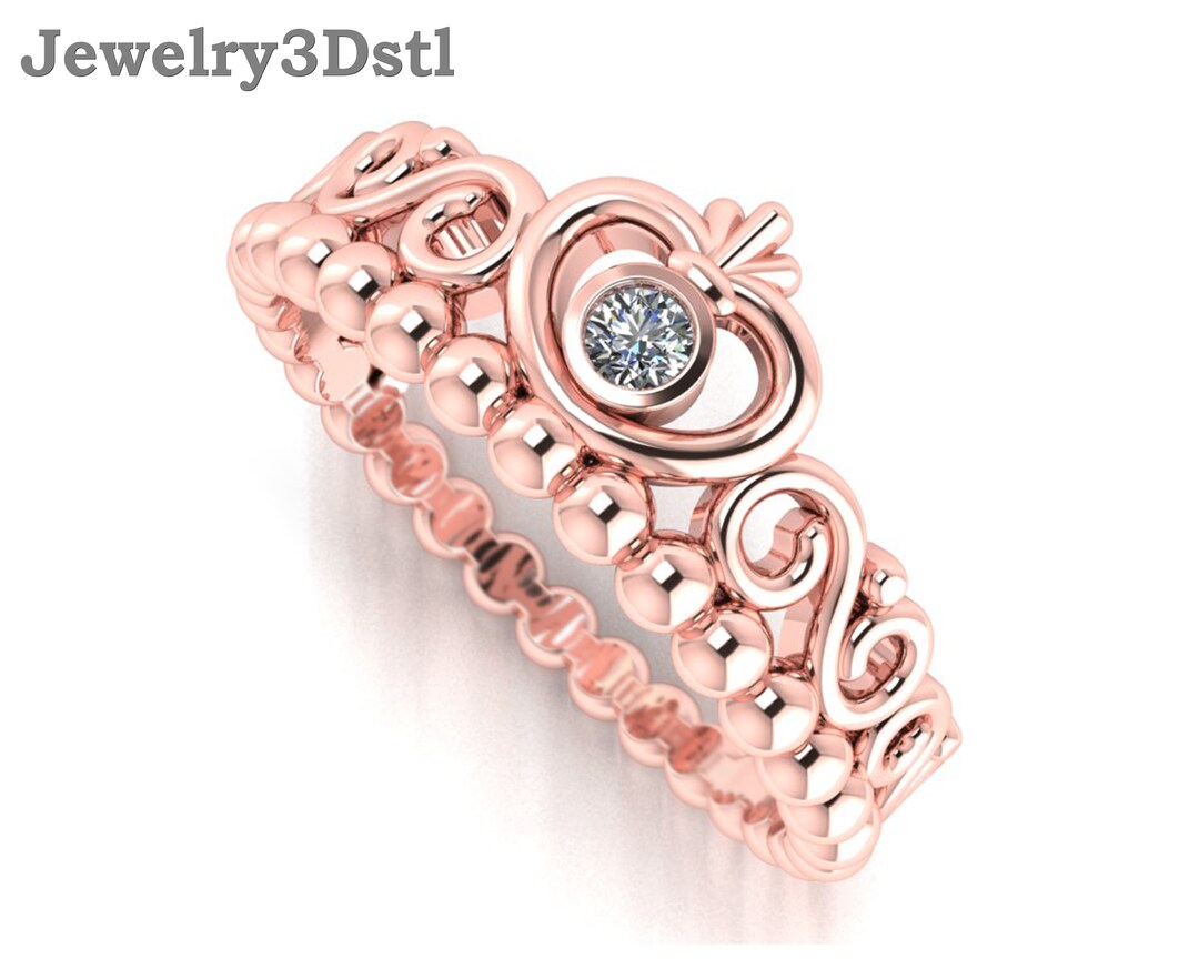 STL 3D Model, Jewelry CAD File for 3D Printing,cnc,crown Ring,3d ...