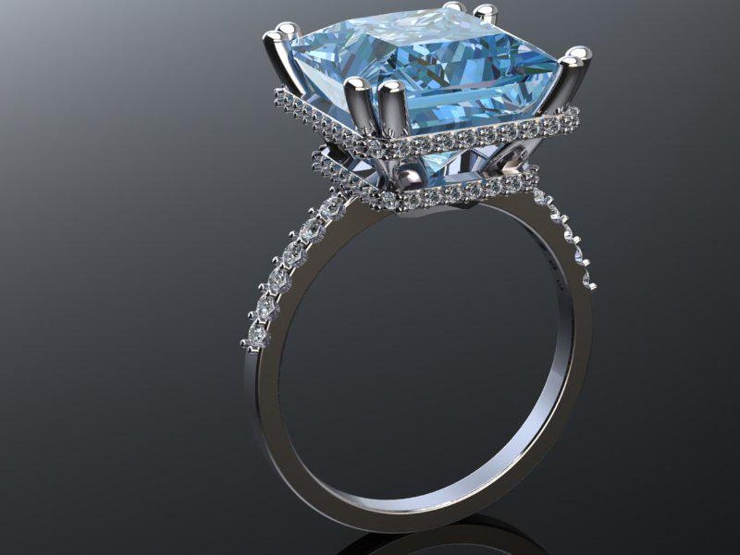 3dfile Engagement SOL Ring Gemstone Princess/cnc /3d File /file for 3D ...
