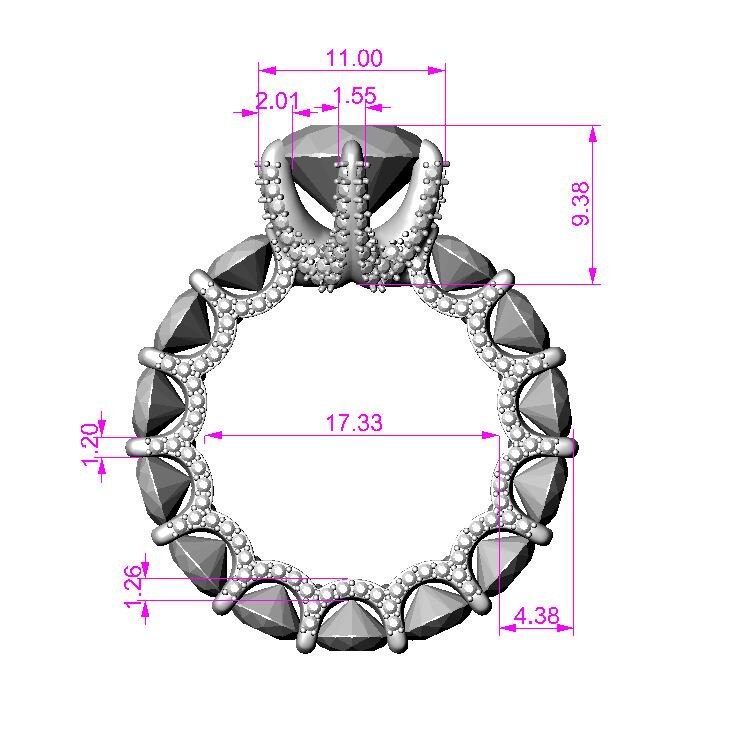 Gemstone Ring 3D Model: Jewelry CAD File (STL) - Etsy