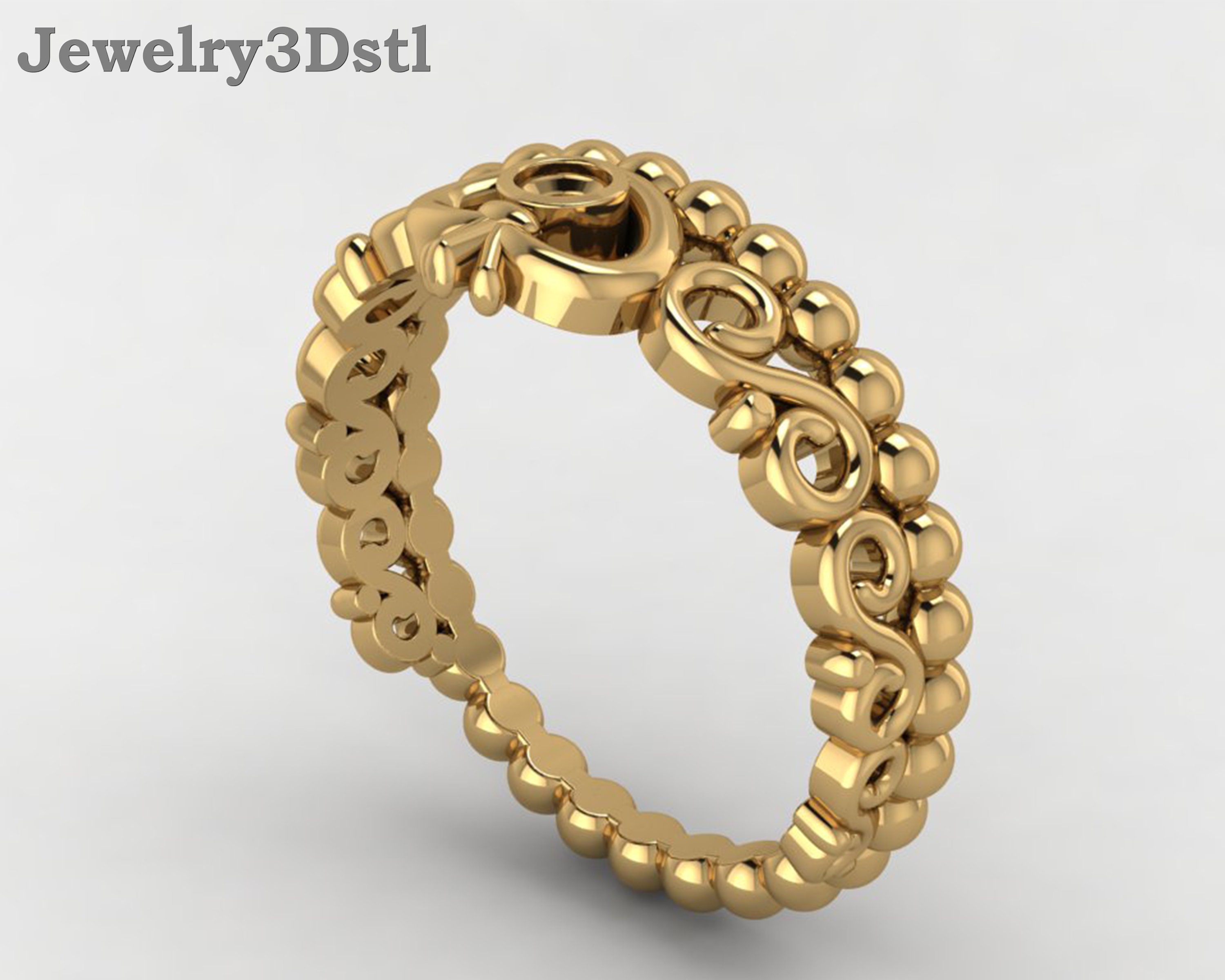 STL 3D Model, Jewelry CAD File for 3D Printing,cnc,crown Ring,3d ...