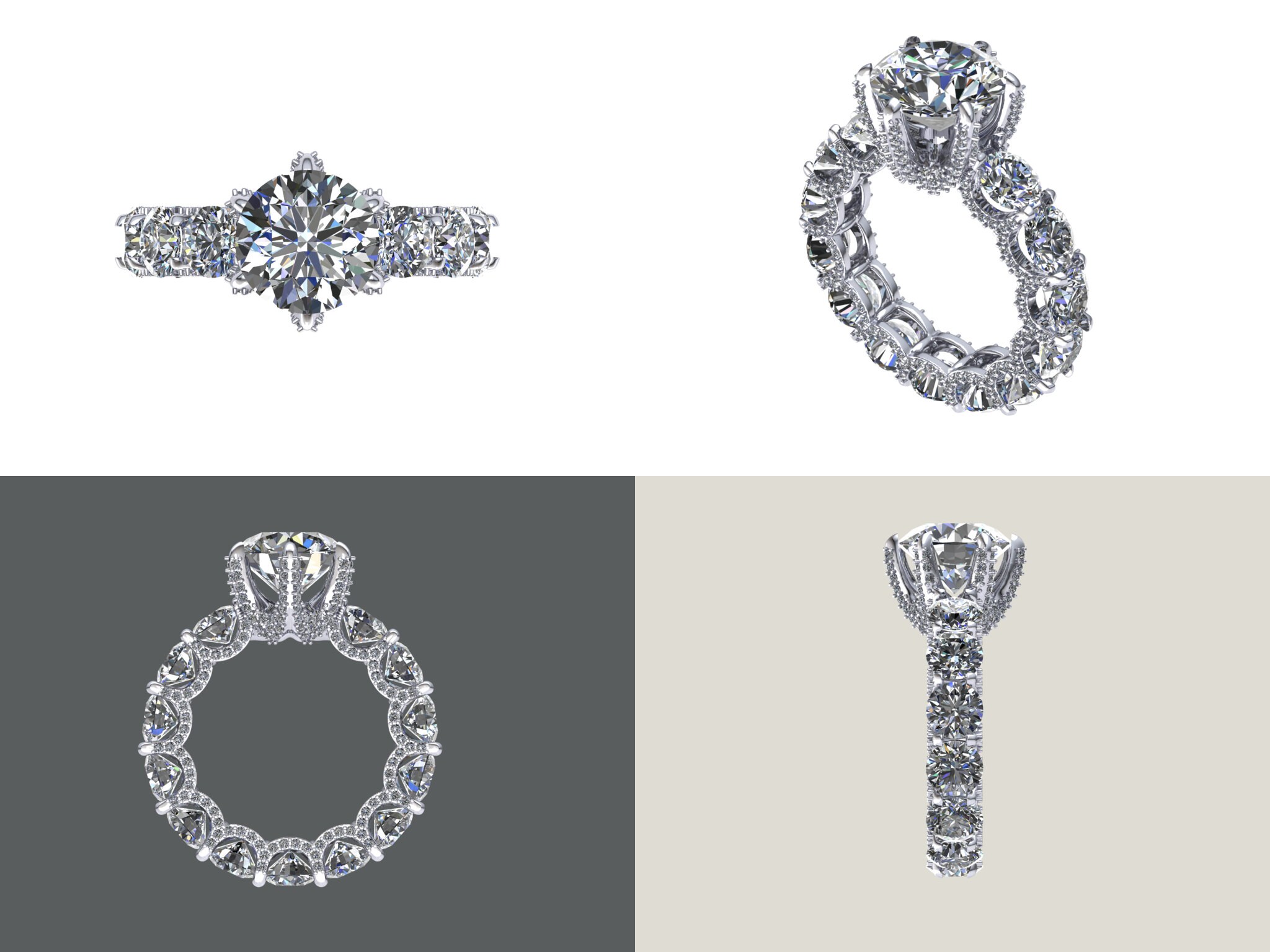 Gemstone Ring 3D Model: Jewelry CAD File (STL) - Etsy