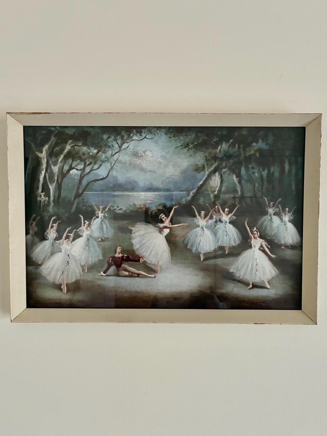 Vintage Swan Lake Ballet Print by Carlotta Edwards - Framed - Etsy