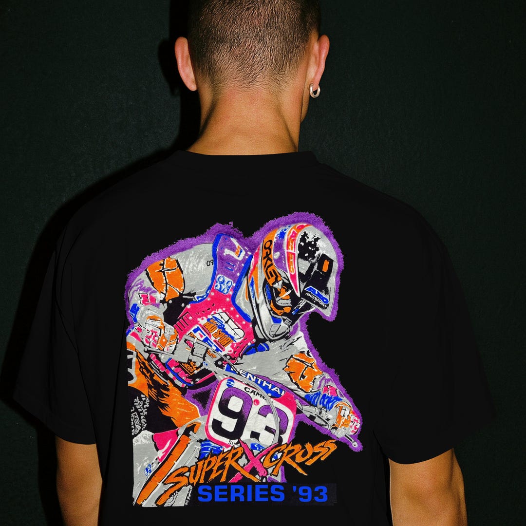 Supercross 93 Retro Tee: Vintage Motocross Heavy Cotton T-shirt - Etsy