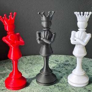 3D Printed Chess King & Queen Figurine Set – Elegant Home Decor - Etsy