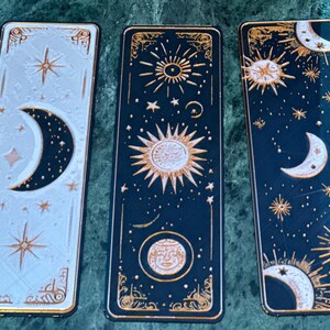 Celestial 3D Printed Bookmarks Set of 3 Mystical Designs - Etsy