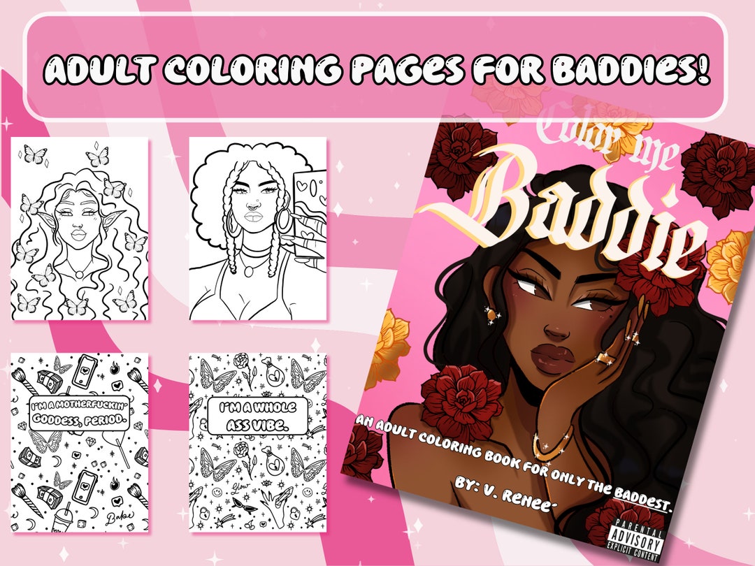 COLOR ME BADDIE, Adult Digital Coloring Book Pages for Women, Y2K ...