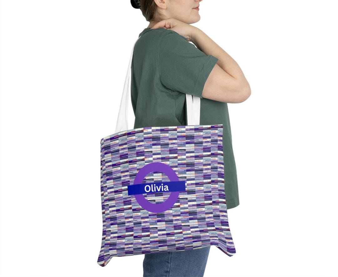 Custom Elizabeth Line Tote Bag With Seat Print | Personalized London ...