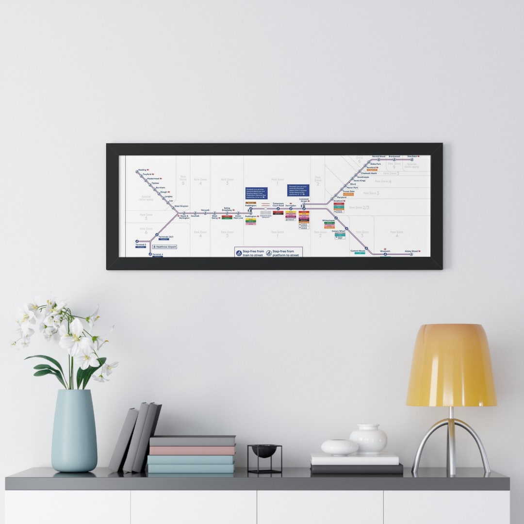 London Elizabeth Line Tube Map - Etsy UK