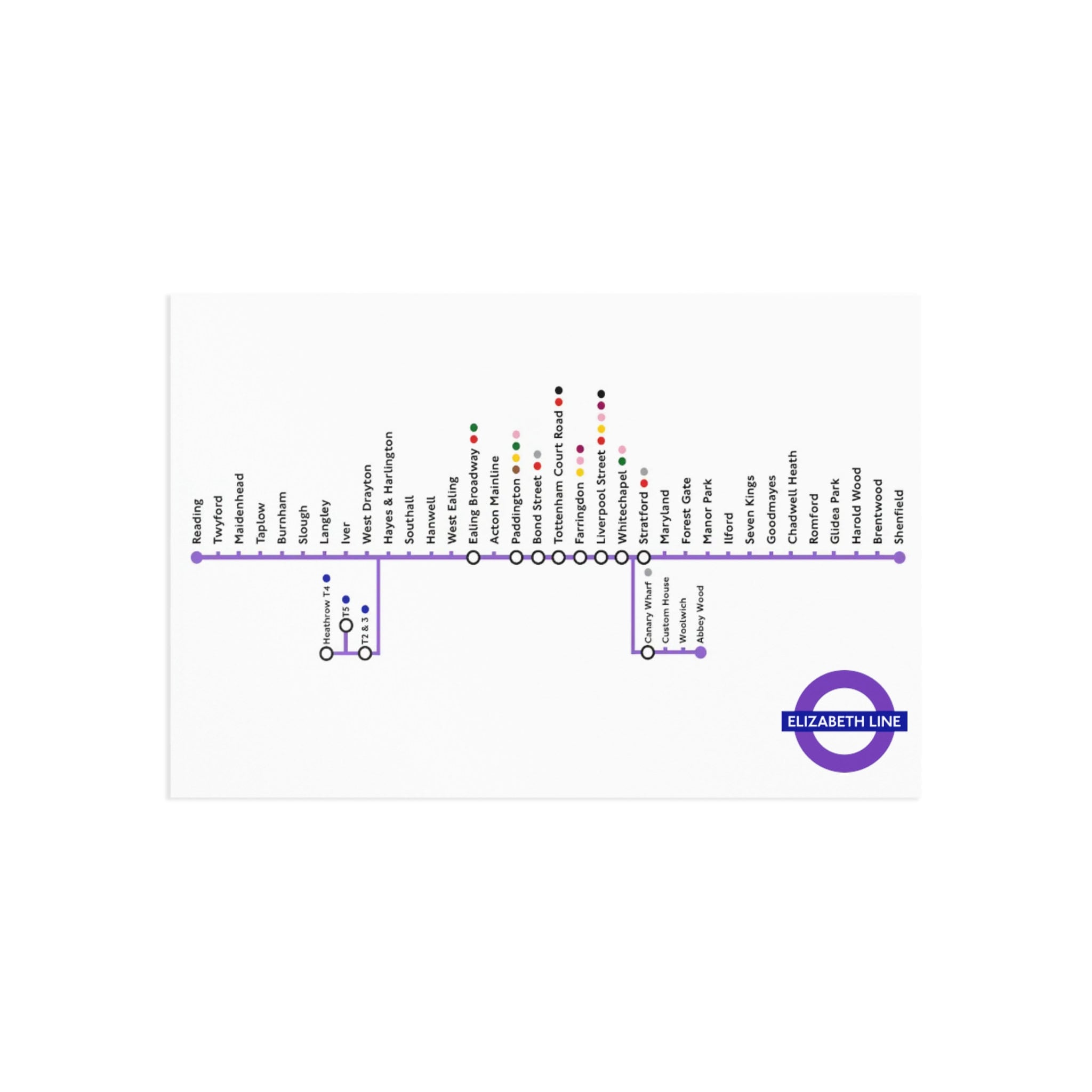 London Elizabeth Line Tube Map - Etsy UK