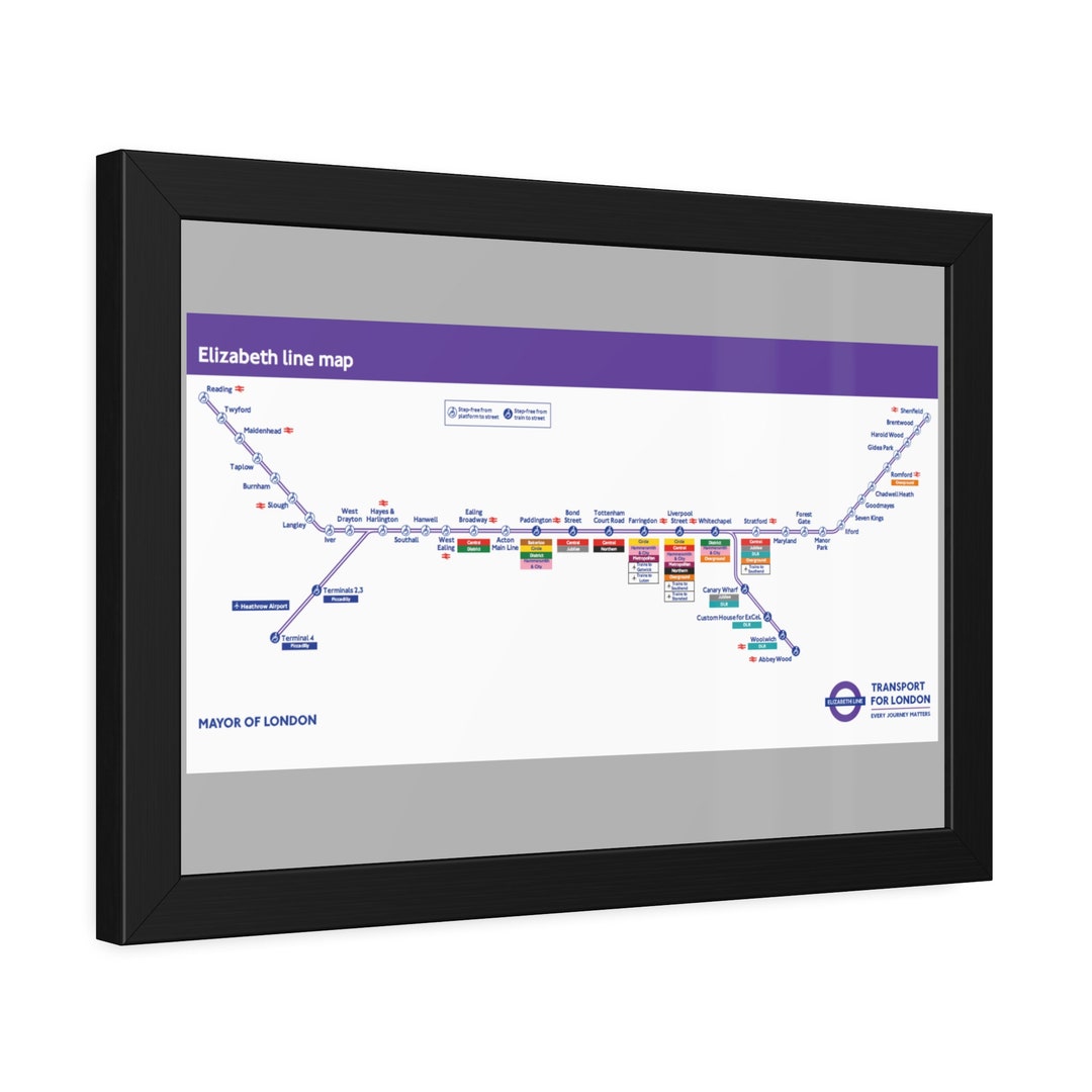 London Elizabeth Line Tube Map - Etsy New Zealand