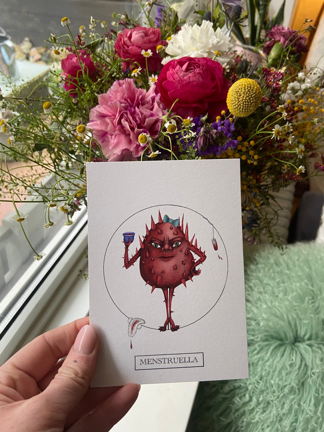 Menstrual Monster Card - Etsy