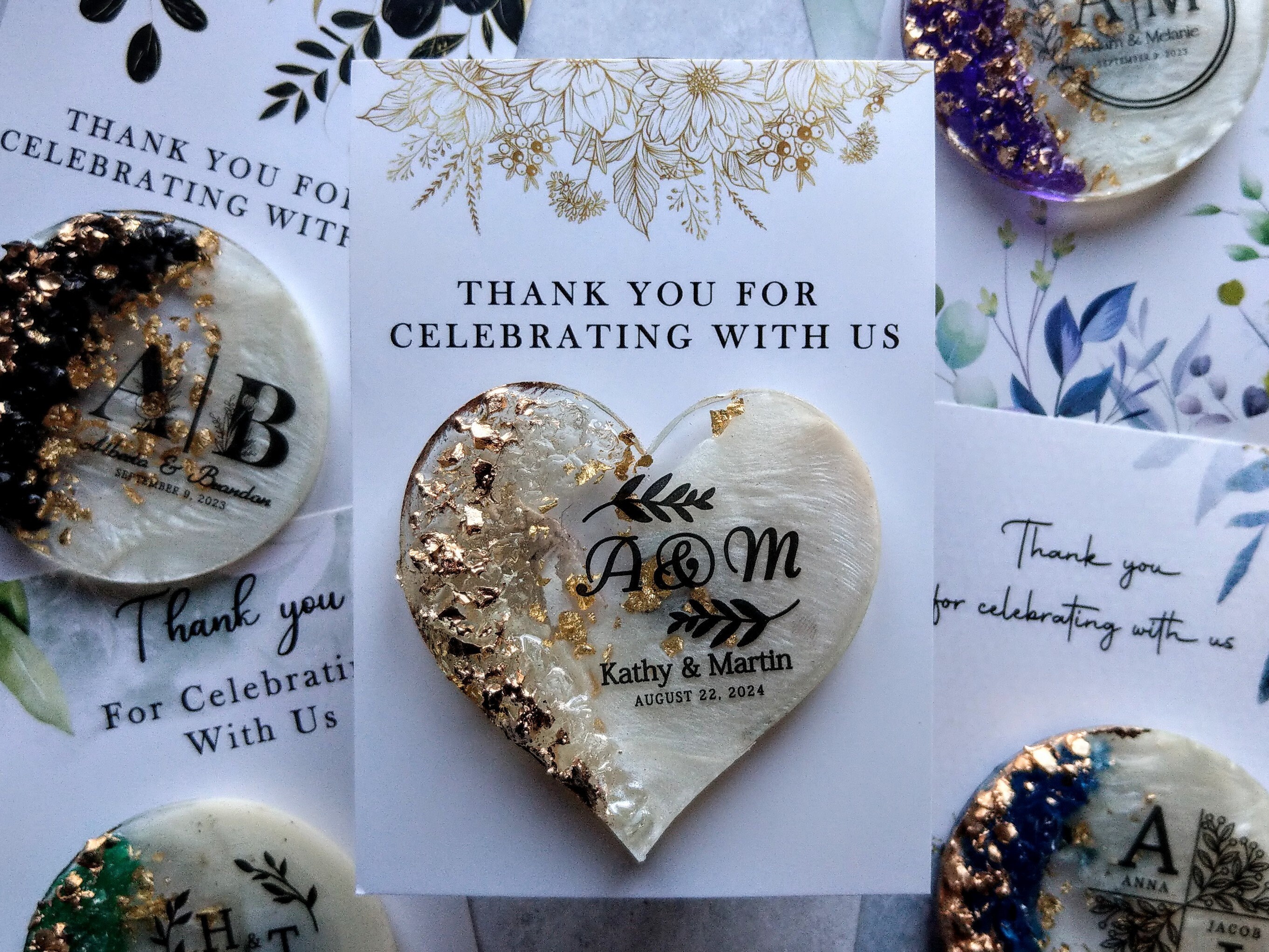 Heart Magnet Personalised Wedding Favours / Wedding Favors for Guests in Bulk / Wedding Magnet ...