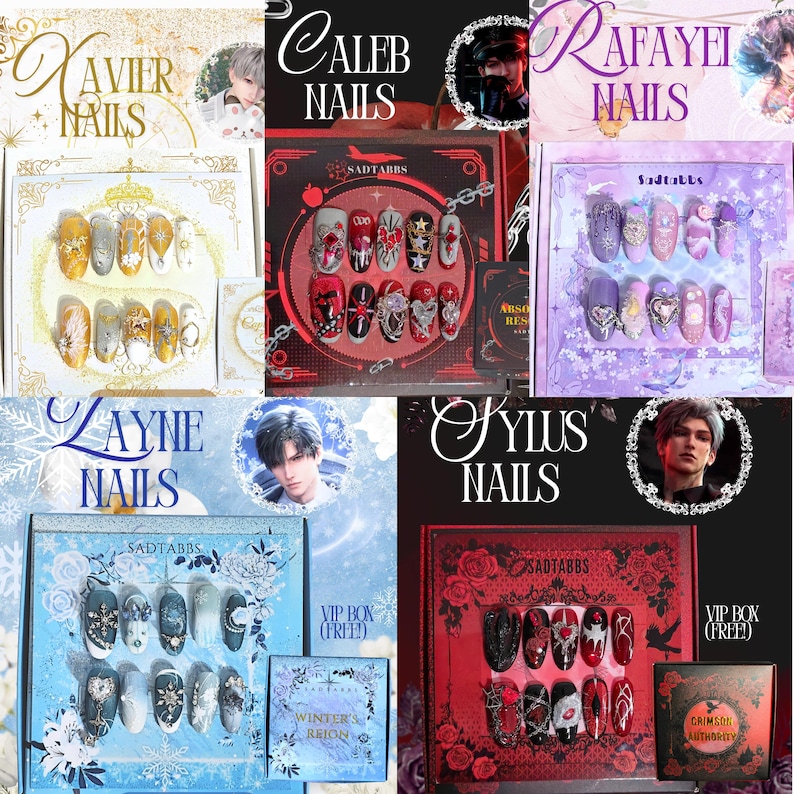 Love and Deepspace Press on Nails Sets Handmade Custom Otome ...