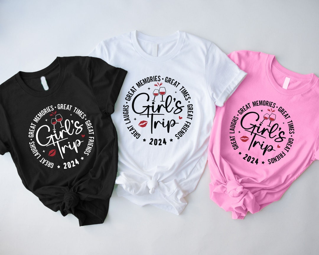 2024 Girls Trip T-shirts, Besties Matching Shirts, Girls Weekend T-shirt, Summer Vacation Shirt ...