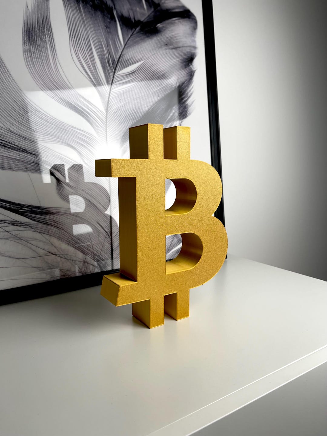 Bitcoin Sign Stand in Gold/silver - Bitcoin Gift, Trader Gift, Trader ...