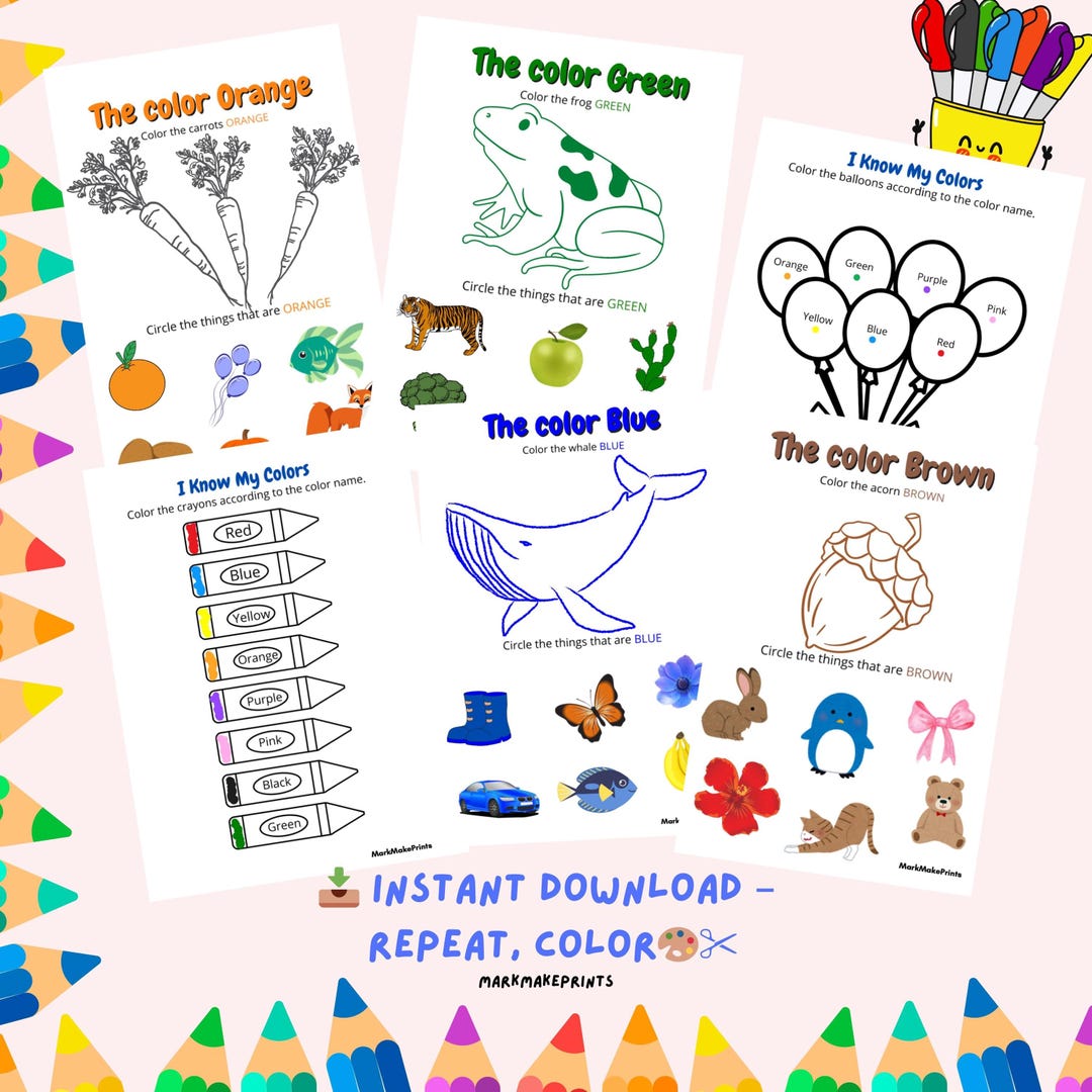 Color Learning Activity, Printable Worksheets, Matching Worksheets ...