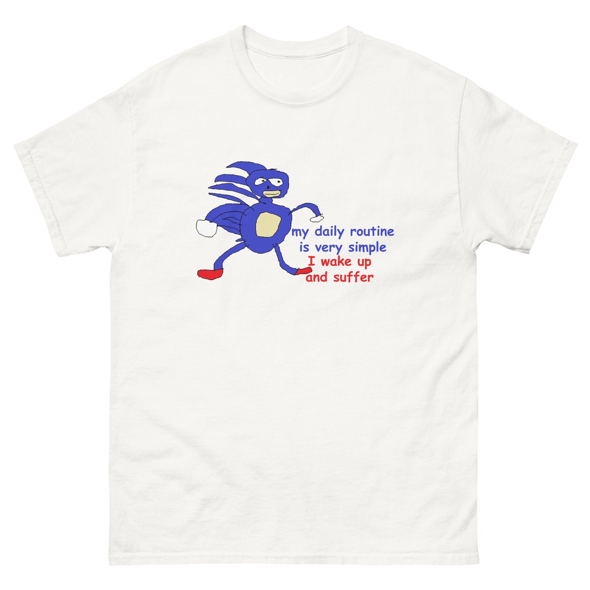My Daily Routine is Very Simple: Sonic Meme T-shirt, Sanic Meme, Funny ...