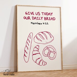 Daily Bread Bible Verse Poster- Digital Download - Scripture Art Print ...